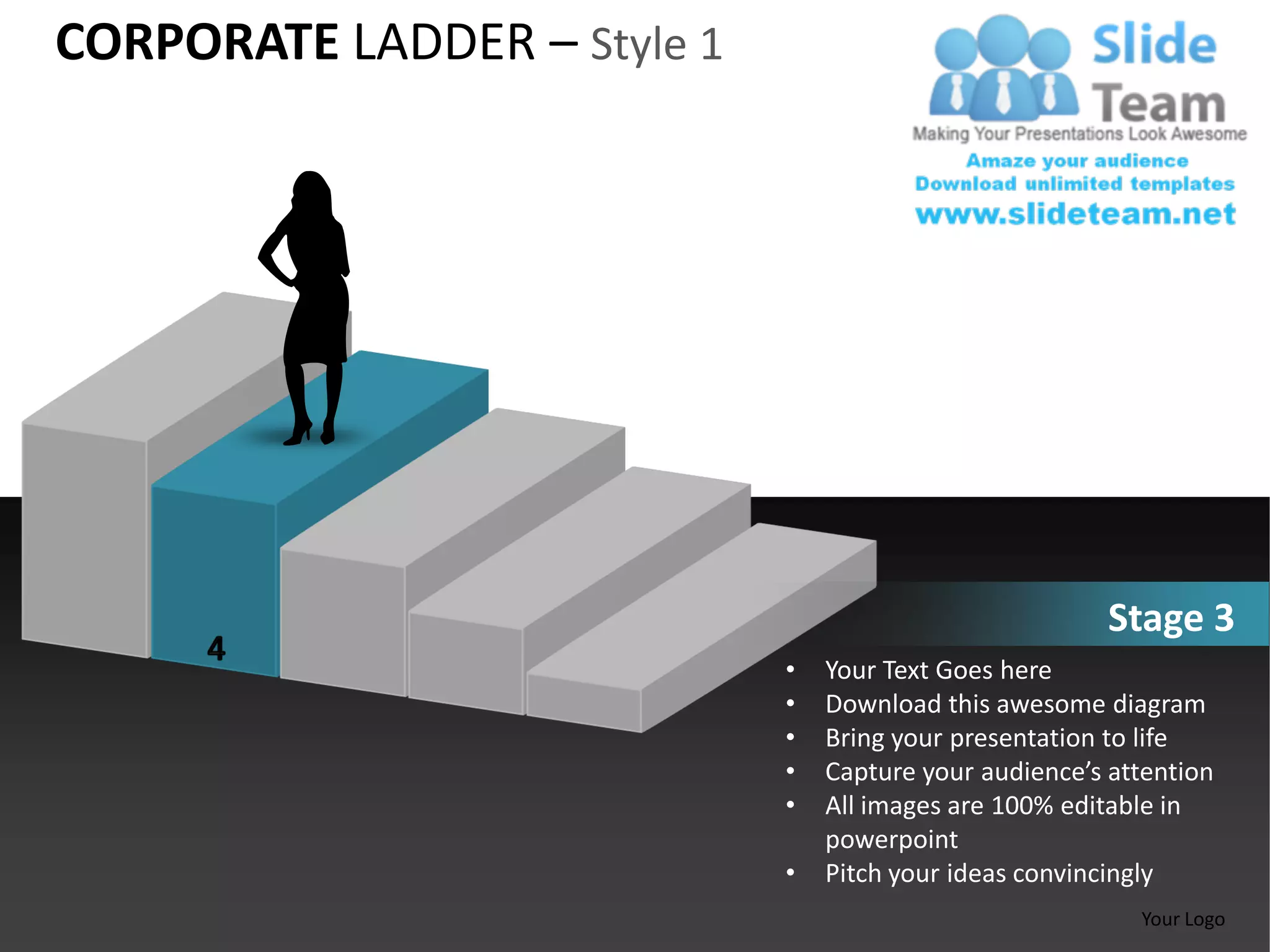 Corporate ladder style 1 powerpoint presentation slides ppt templates | PPT