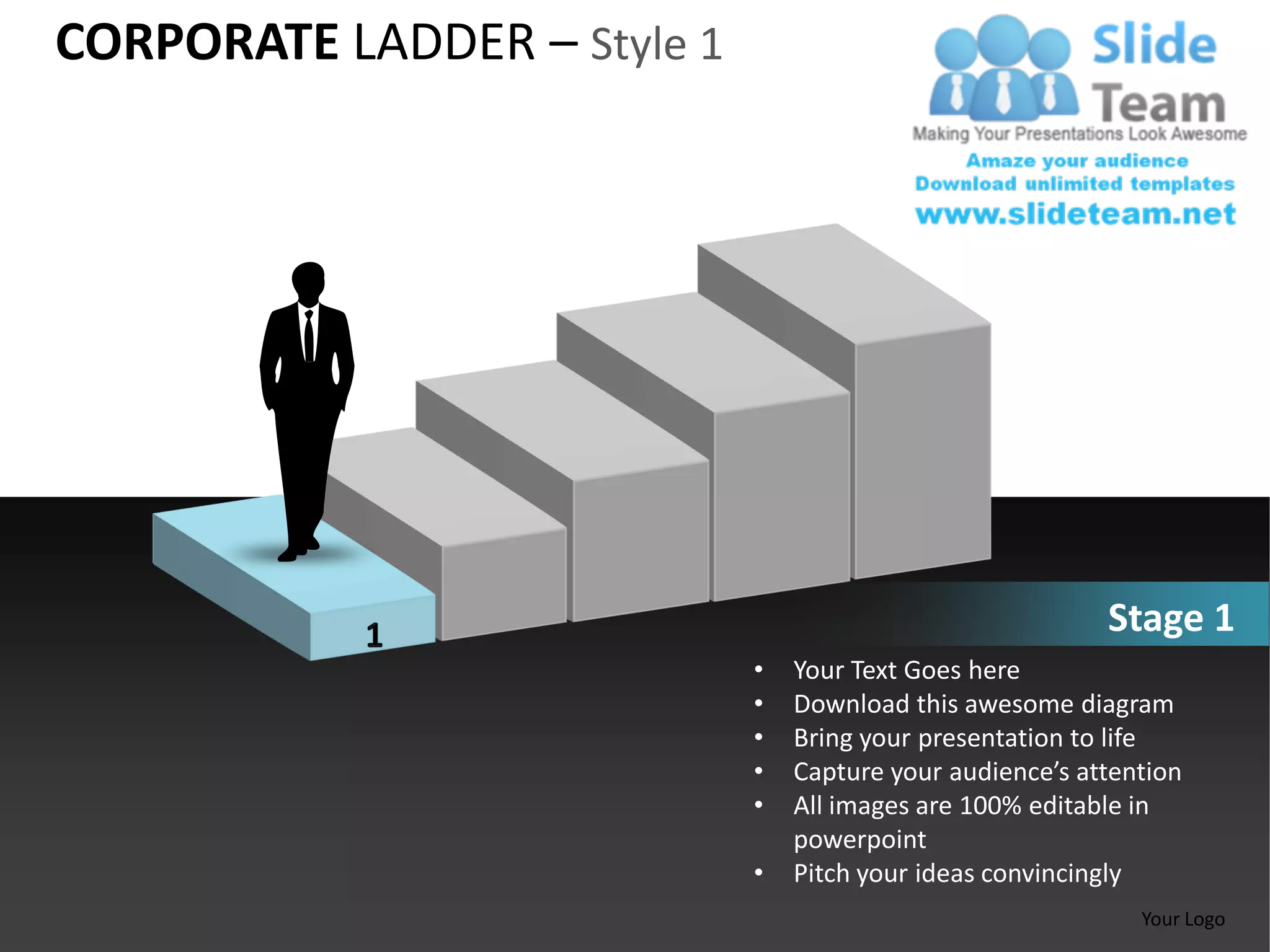 Corporate ladder style 1 powerpoint presentation slides ppt templates | PDF