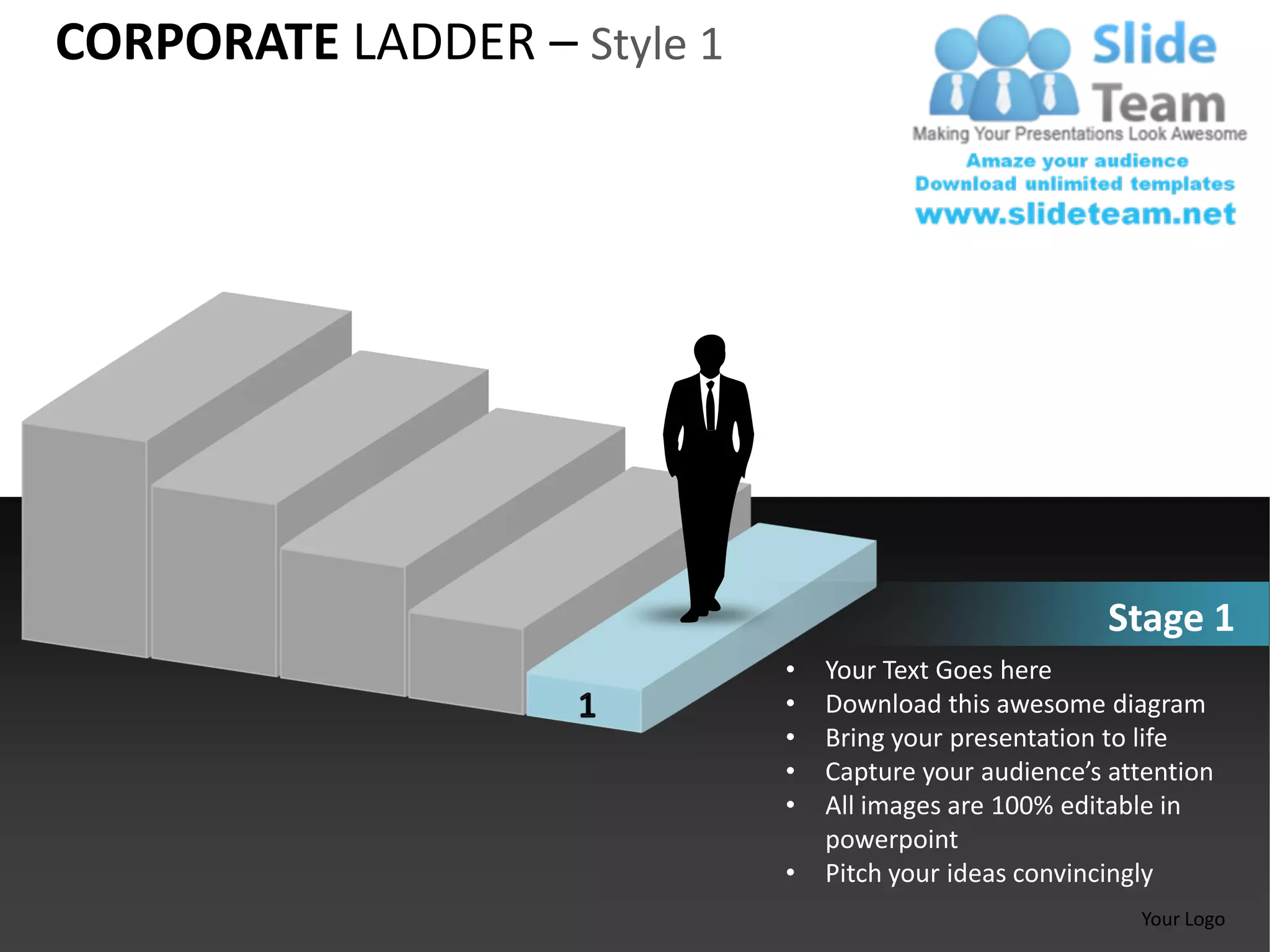 Corporate ladder style 1 powerpoint presentation slides ppt templates | PDF