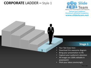 Corporate ladder style 1 powerpoint presentation slides ppt templates | PDF