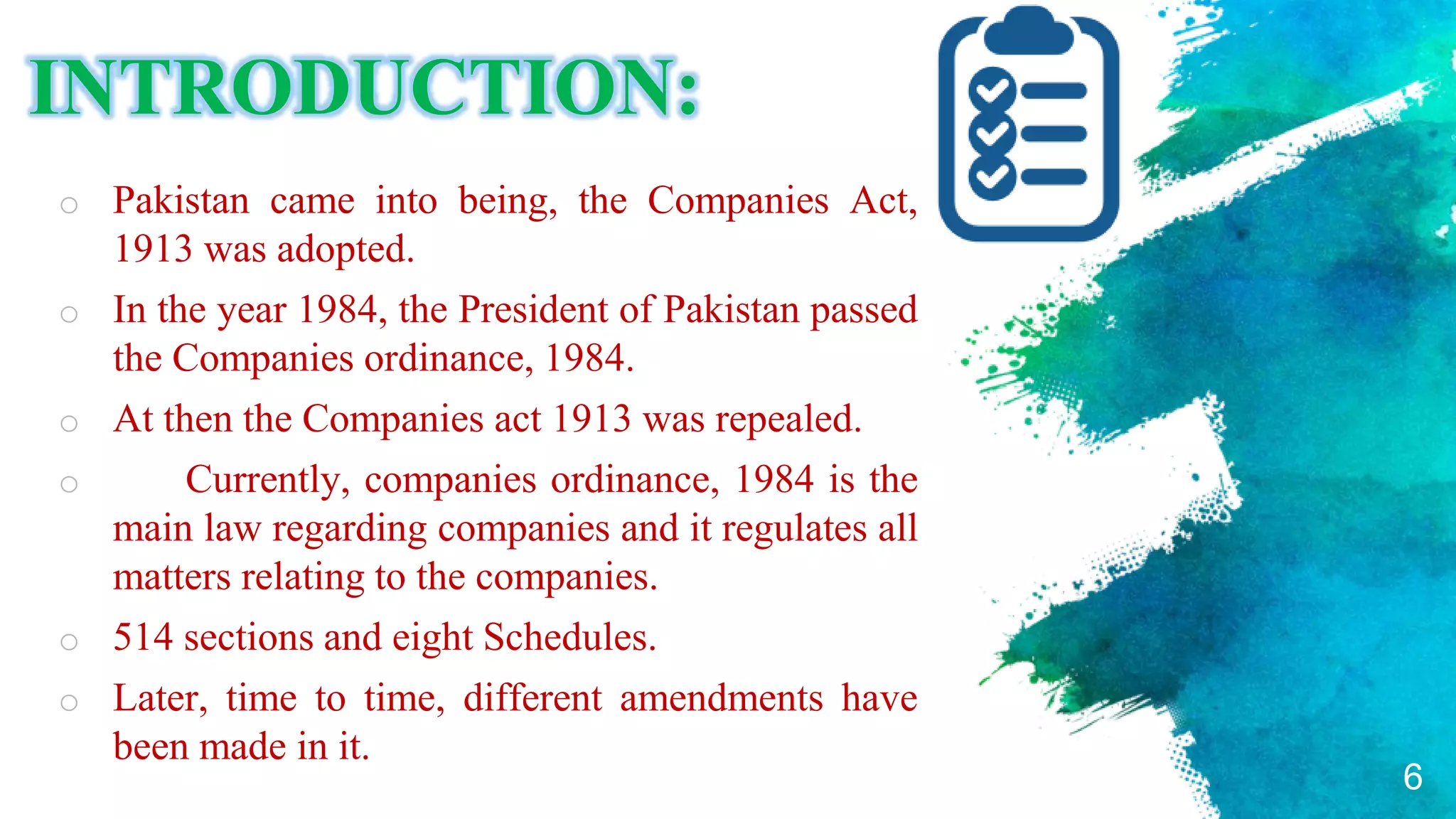 Corporate law in pakistan | PPTX