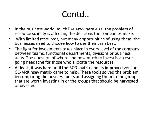 Corporate level analytical tools_BCG Matrix and GE nine cell matrix ...