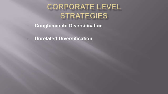 Corporate level strategies | PPTX