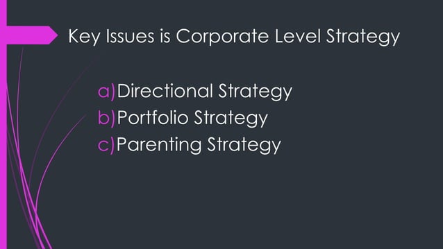 Corporate level strategies | PPTX