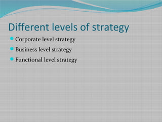 Corporate level strategy | PPT