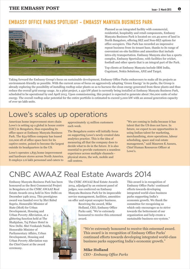 The Embassy Post – March ‘15 | PDF