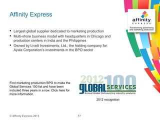 Affinity Express Corporate Overview | PPT