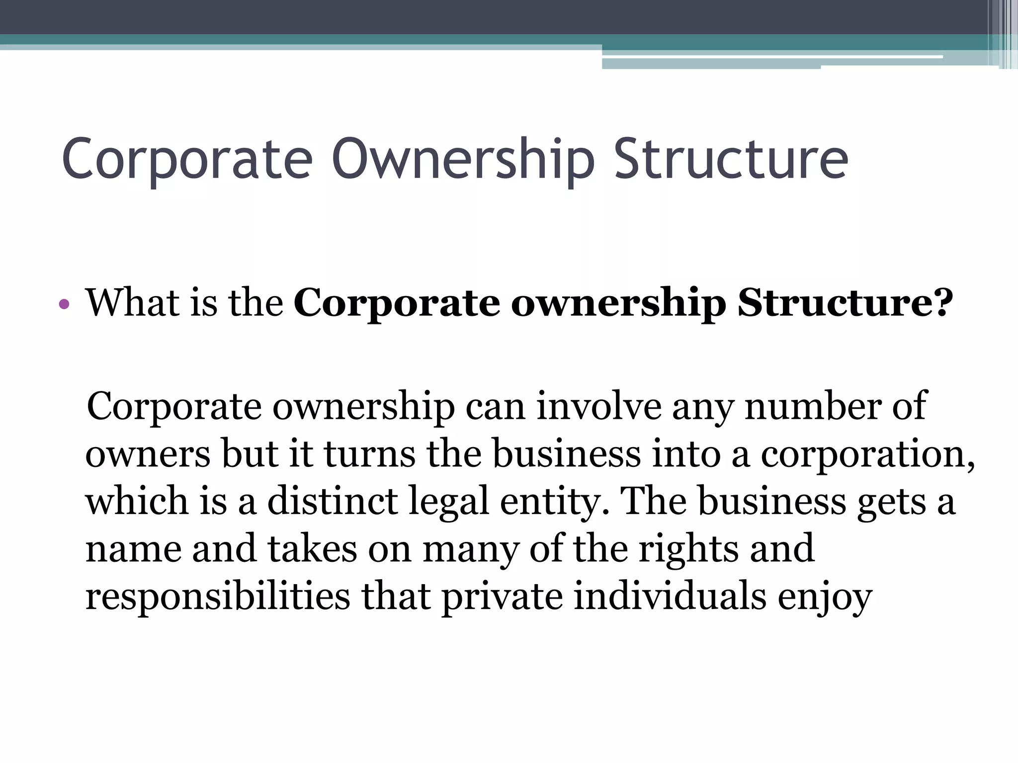 Corporate ownership structure | PPTX