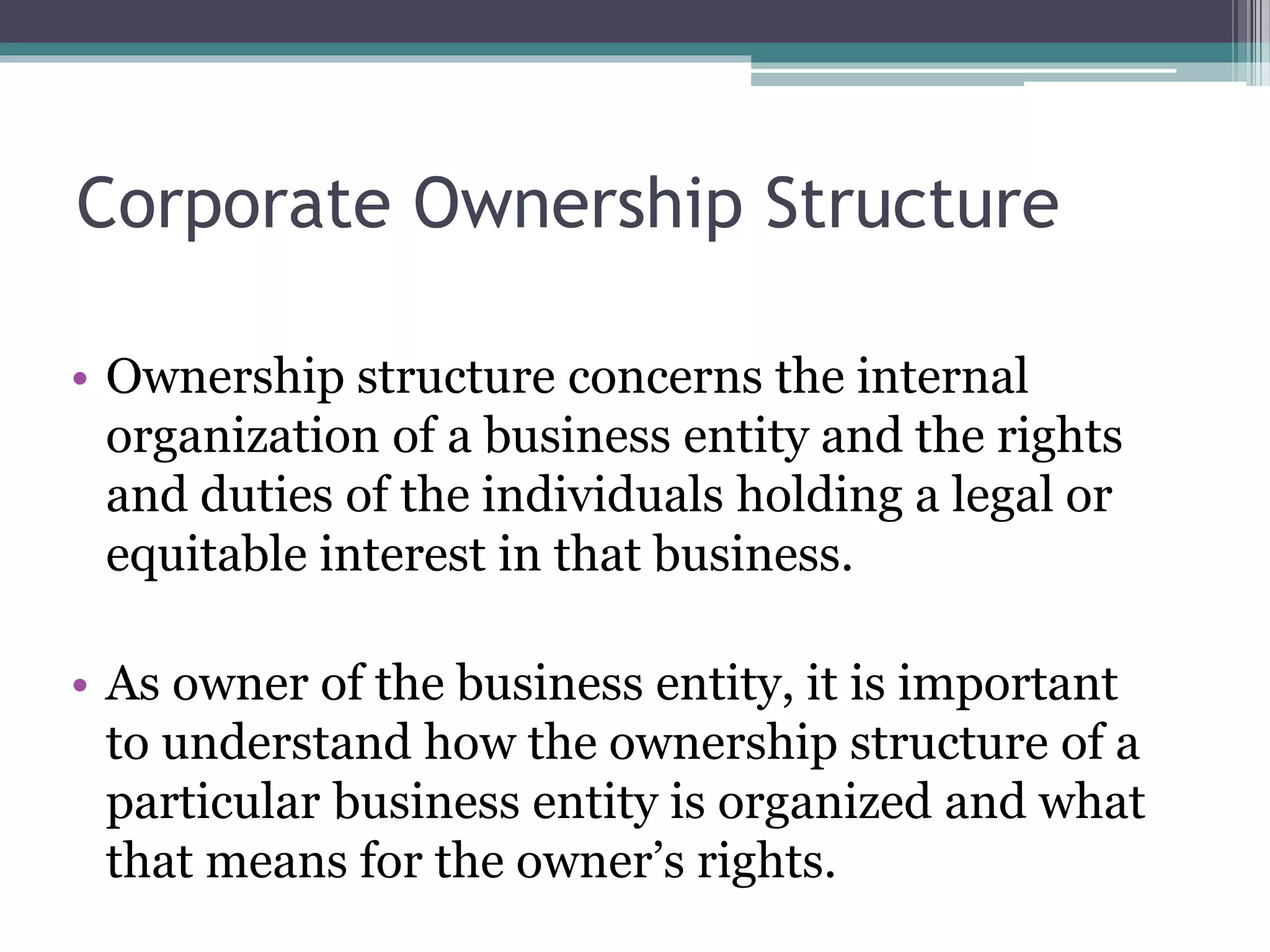 Corporate ownership structure | PPTX