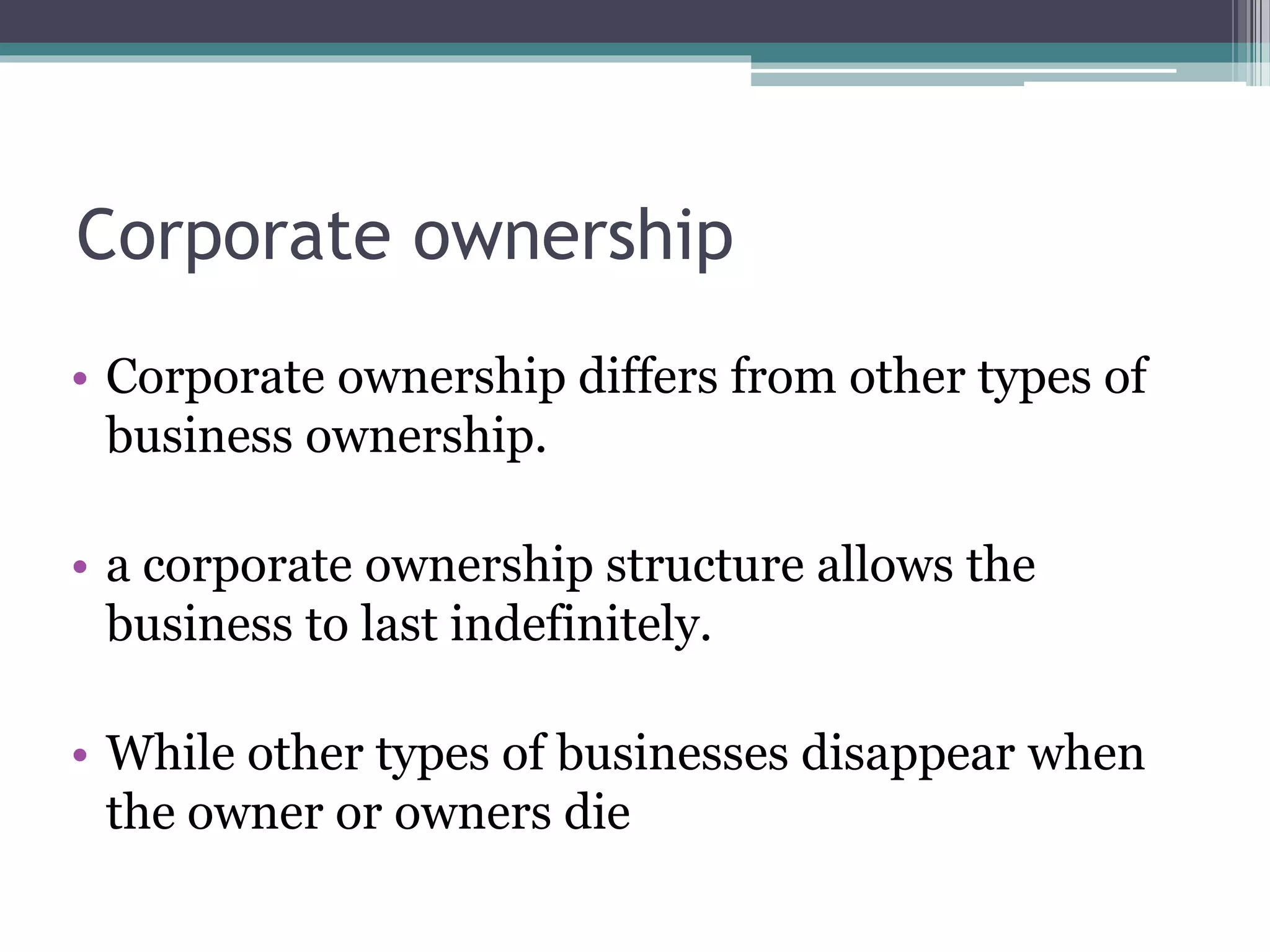 Corporate ownership structure | PPTX