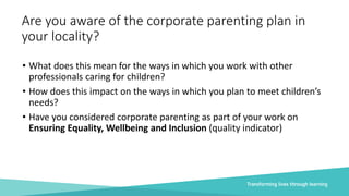 Corporate parenting in education | PPTX
