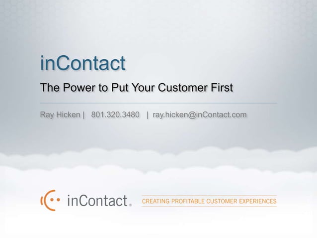 InContact | PPTX | Cloud Computing | Internet