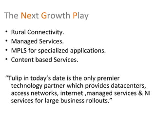 Corporate Presentation : Tulip Telecom | PPT | Computer Networking ...
