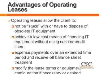 Overview of CSC Leasing | PPTX | Business | Business and Finance