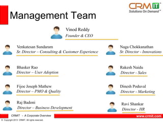 CRMIT Solutions - An Overview | PPT