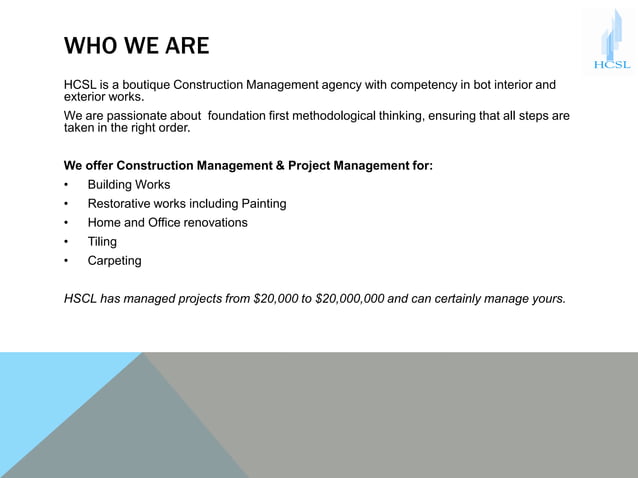 HCSL Corporate presentation | PPTX
