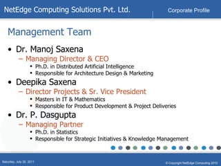 Corporate Presentation - NetEdge Computing Solution Pvt Ltd | PPT