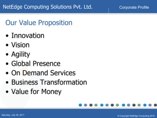 Corporate Presentation - NetEdge Computing Solution Pvt Ltd | PPT