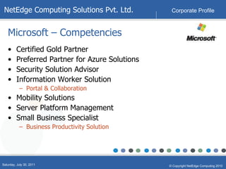 Corporate Presentation - NetEdge Computing Solution Pvt Ltd | PPT