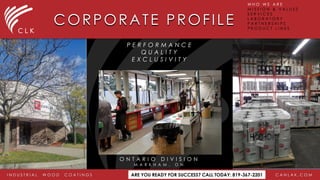 Corporate presentation 2019 - Canlak Inc. | PDF