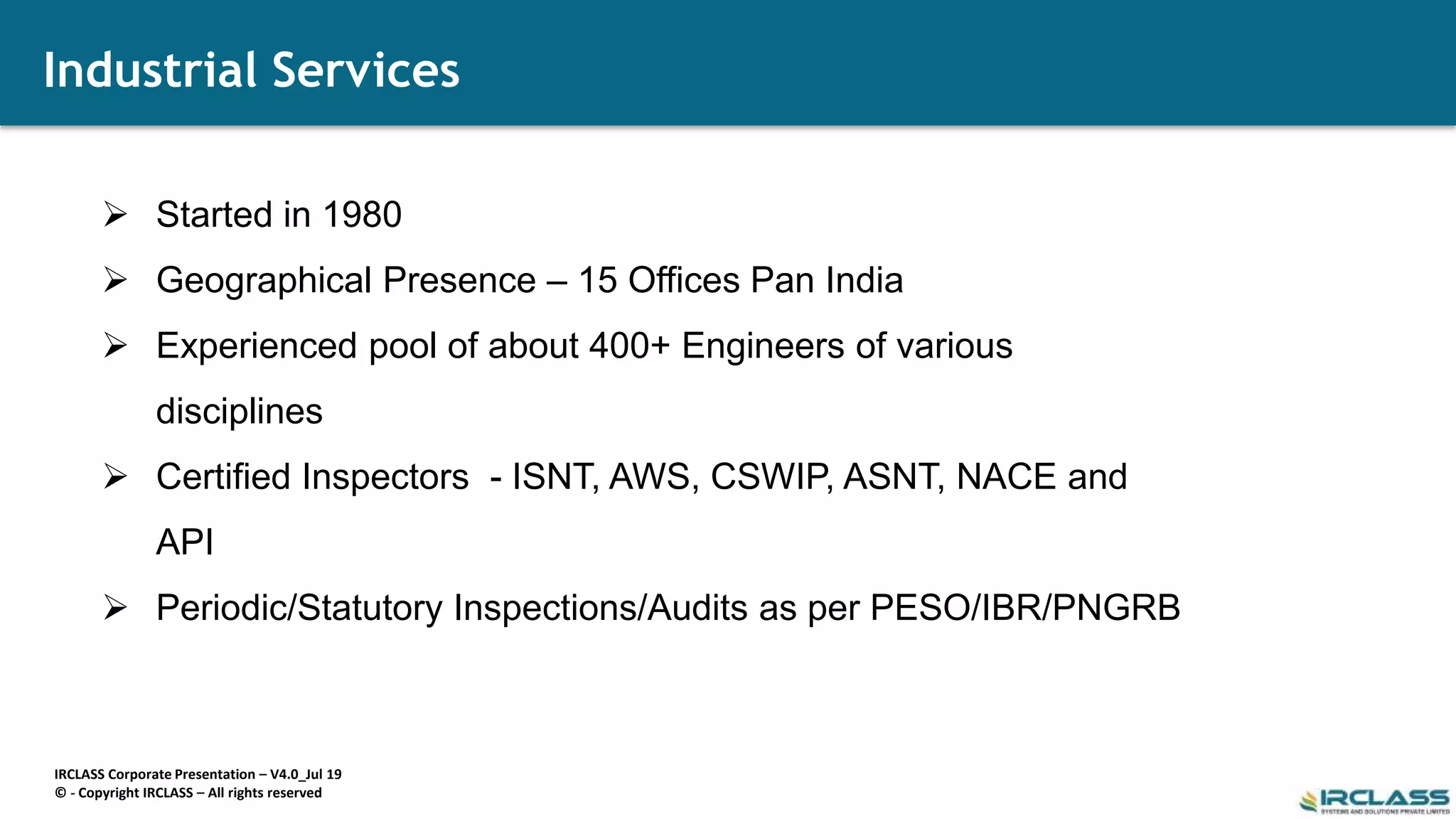 IRCLASS Industrial Services | PDF