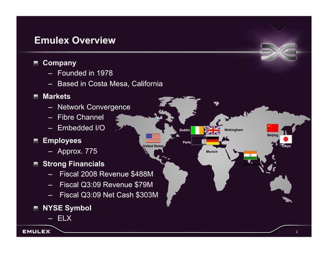 Emulex Corporate Presentation: Company Overview | PPT