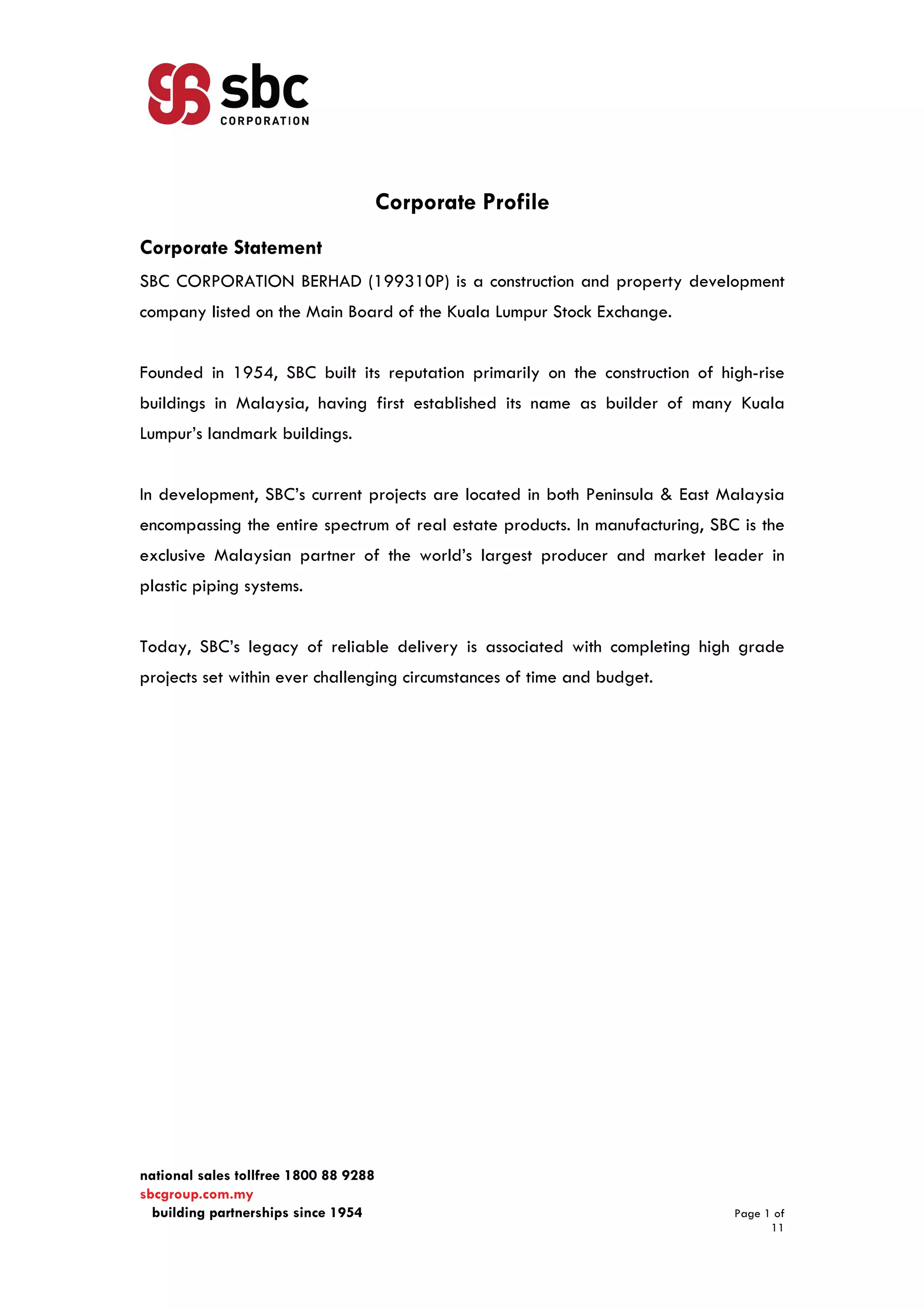 SBC Corporation: Corporate Profile | PDF