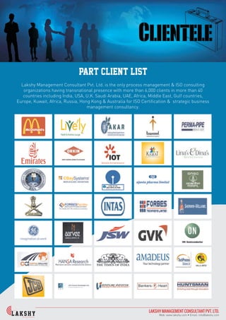 Corporate profile lakshy management consultant pvt. ltd. - iso ...