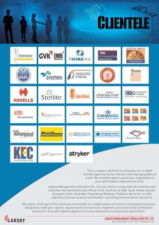 Corporate profile lakshy management consultant pvt. ltd. - iso ...