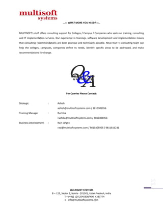 Corporate Profile Multisoft Systems | PDF