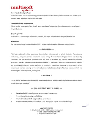 Corporate Profile Multisoft Systems | PDF
