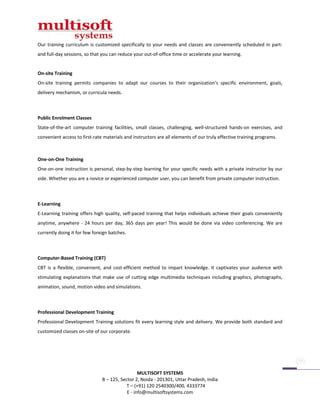 Corporate Profile Multisoft Systems | PDF