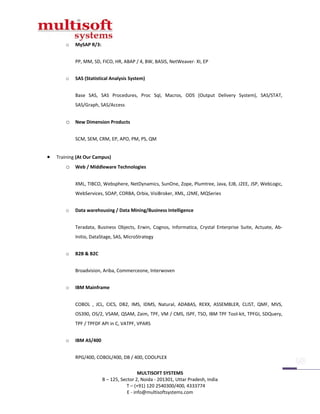 Corporate Profile Multisoft Systems | PDF