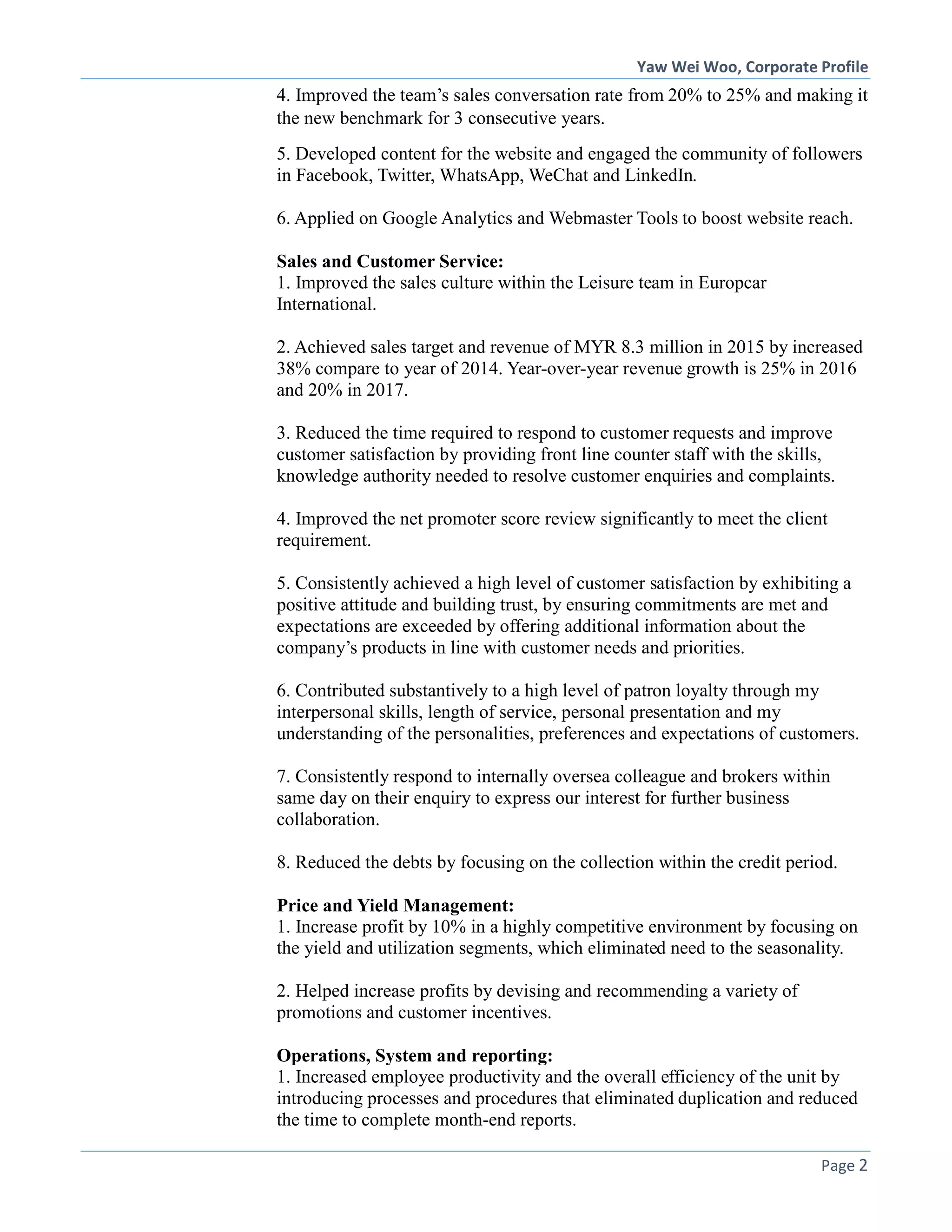 E-commerce, Digital, Sales, Price and Yield Management, Customer Service, System and Operations ...