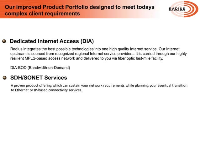 Radius Telecoms Corporate Profile | PPT