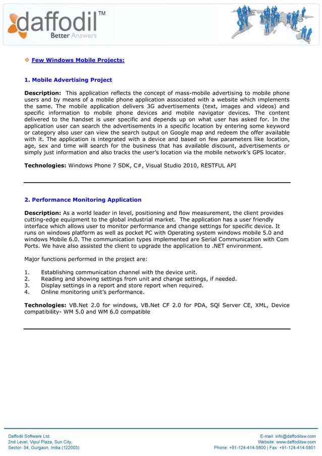 Corporate Resume Daffodil Software | PDF