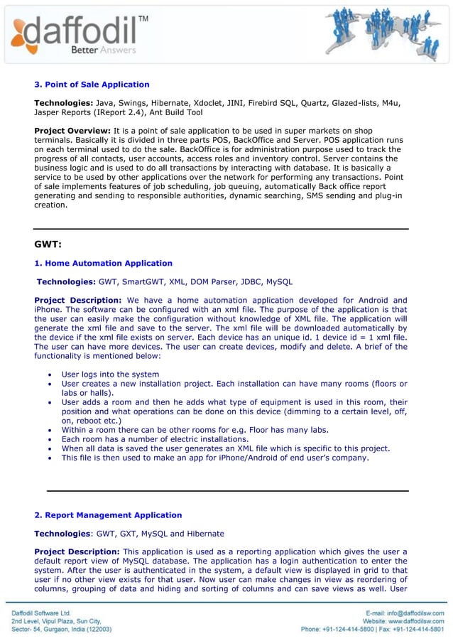 Corporate Resume Daffodil Software | PDF