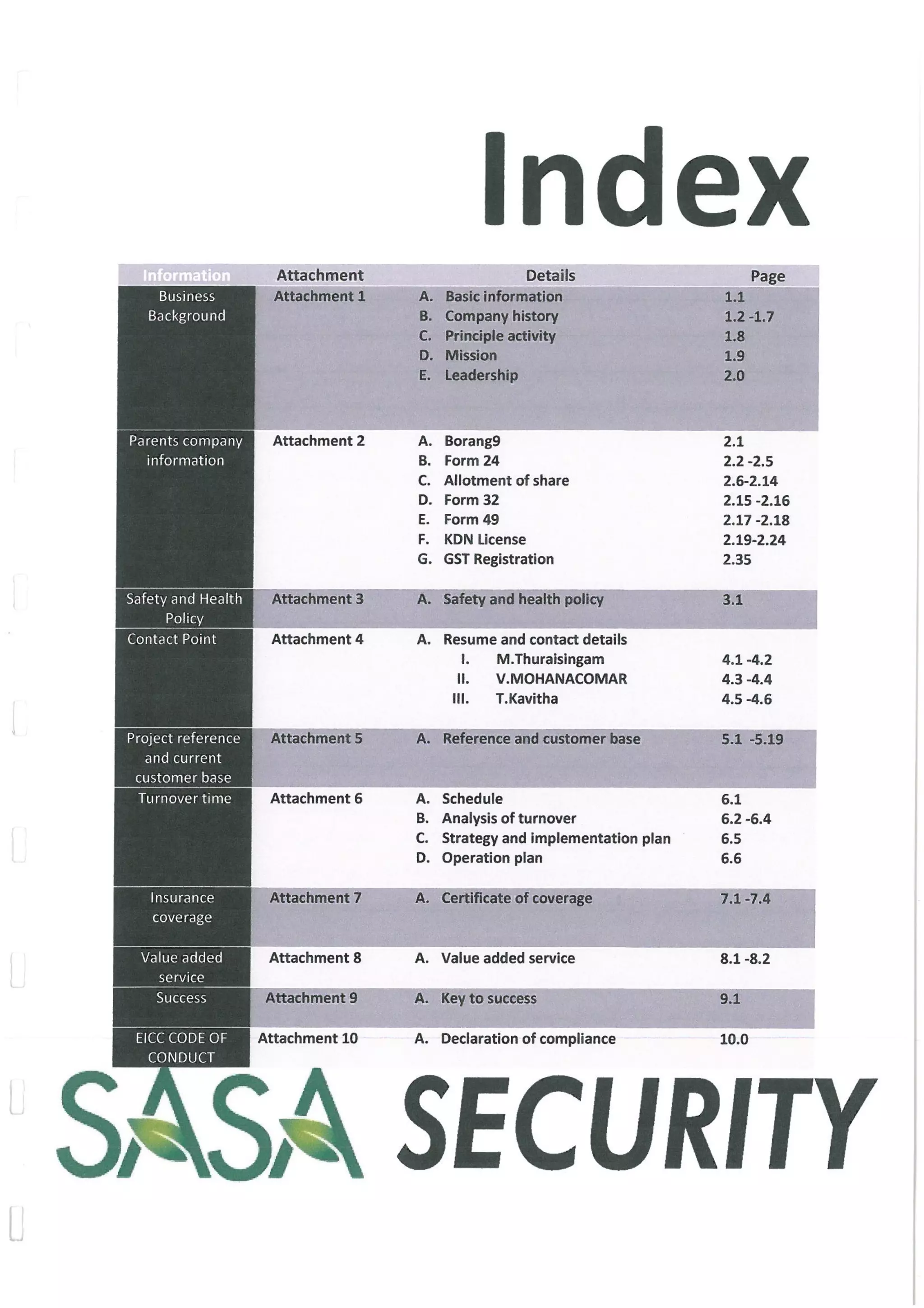 Corporate Profile Sasa Security | PDF