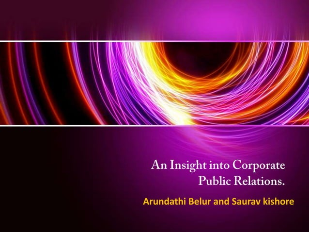 Corporate public relations | PPTX | Business Administration | Business