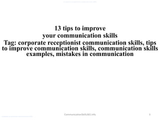 Corporate Receptionist Communication Skills Pdf | Ppt