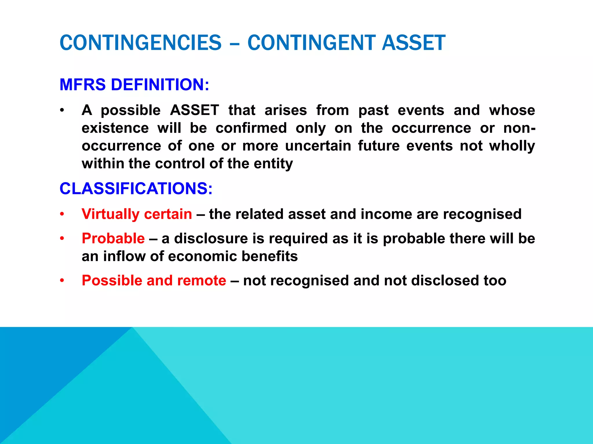 Corporate Reporting- MFRS137, IAS37 Provisions, Contingent Liabilities ...