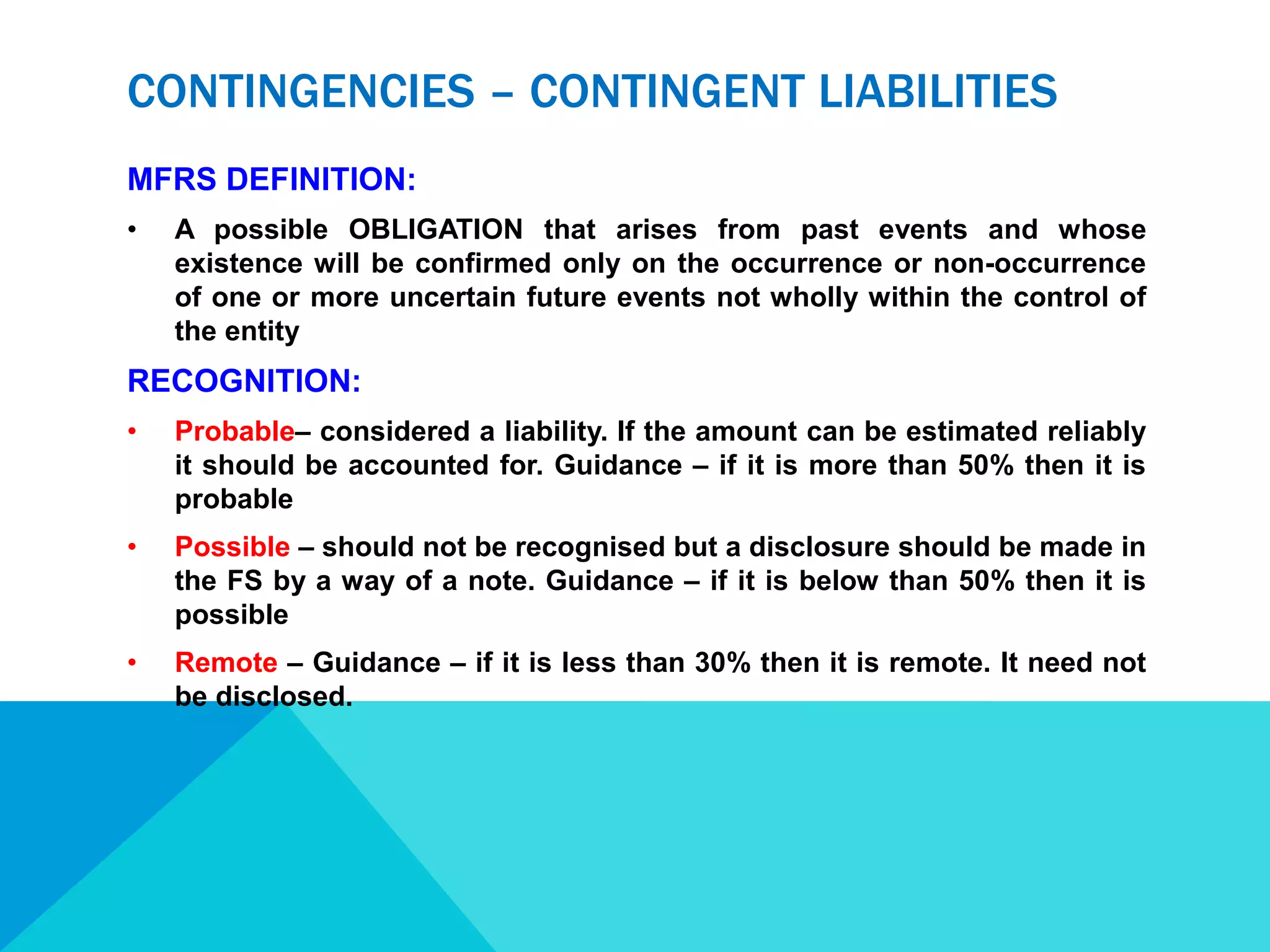 Corporate Reporting- MFRS137, IAS37 Provisions, Contingent Liabilities ...