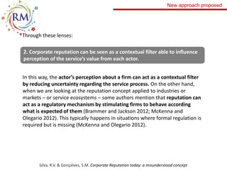 Corporate reputation today a misunderstood concept Sara Martins ...