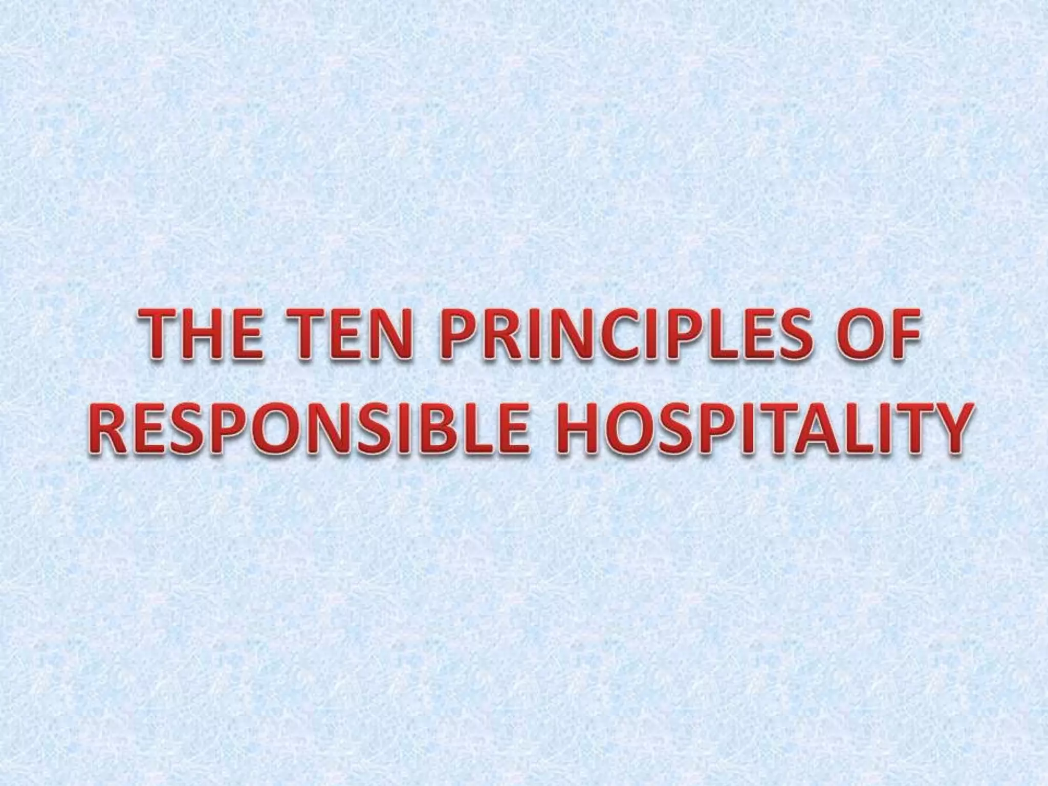 Corporate responsibility in hospitality industry | PPTX