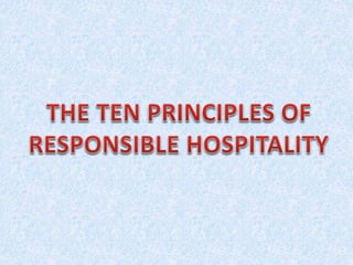 Corporate responsibility in hospitality industry | PPTX