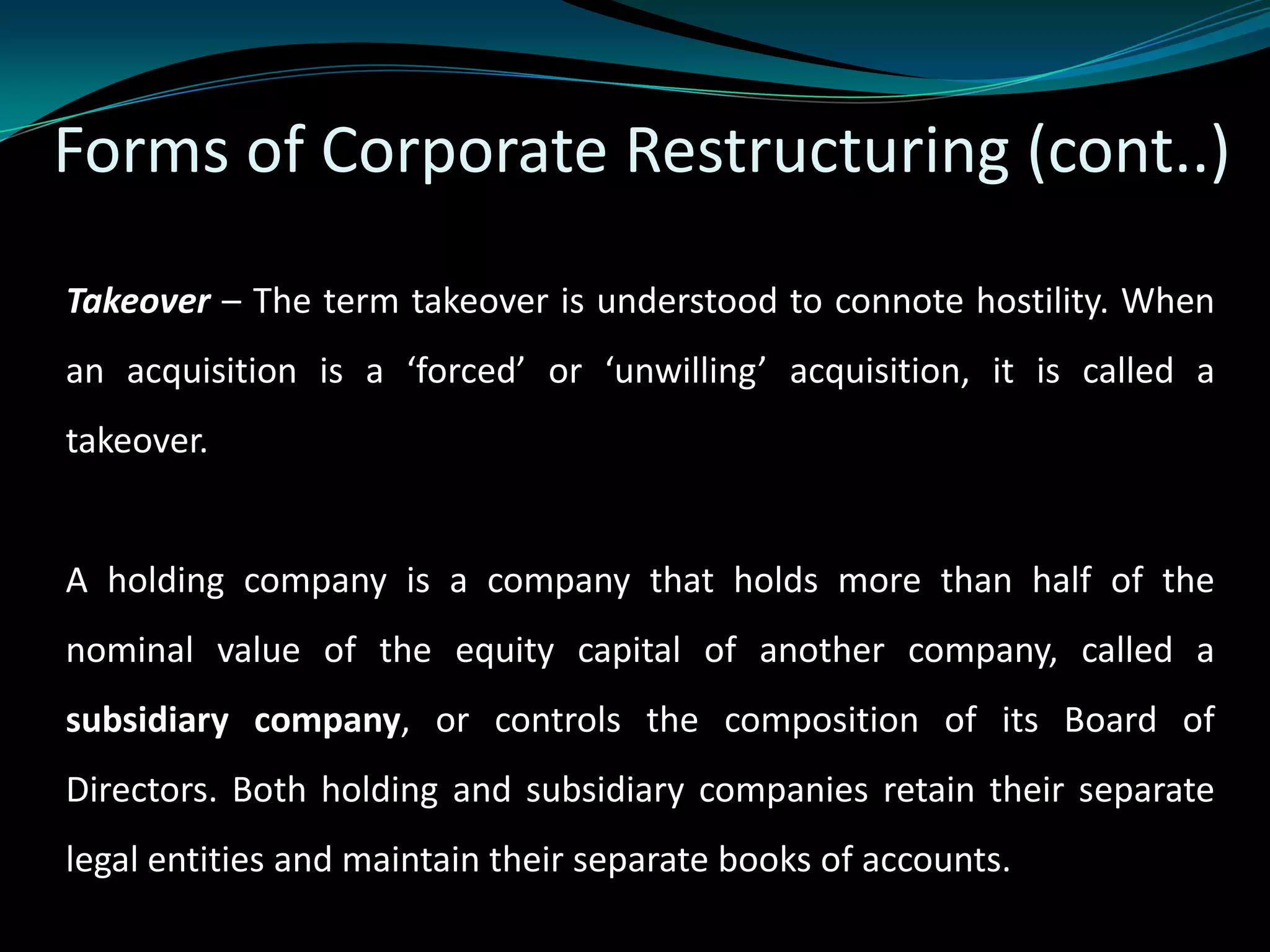 Corporate restructuring | PPTX