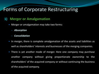 Corporate restructuring | PPTX