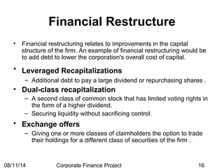 Corporate Restructuring - A Financial Perspective | PPT