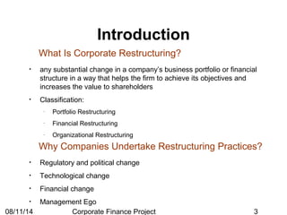 Corporate Restructuring - A Financial Perspective | PPT