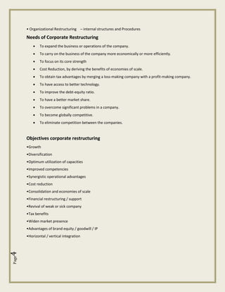Corporate Restructuring | PDF